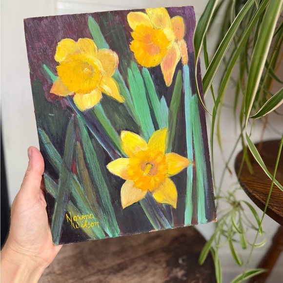 Norma Wilson | Art | Norma Wilson Yellow And Green Daffodil Painting ...